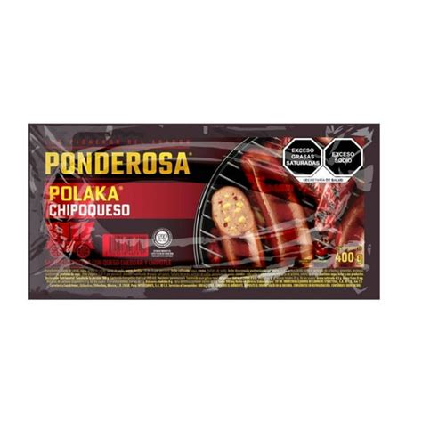 Salchicha Polaka Ponderosa Para Asar Con Queso Y Chipotle 400 Gr