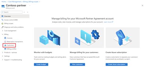 microsoft 파트너 계약 청구 계정 시작 azure csp microsoft cost management