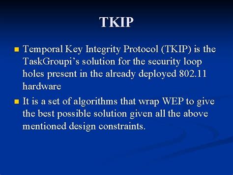 Temporal Key Integrity Protocol Tkip Presented By Laxmi