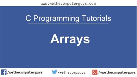 C Programming Language Tutorial Lect 18 Arrays Youtube