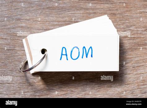 Flash Card With Handwriting In Word Aom Abbreviation Of Advanced Order