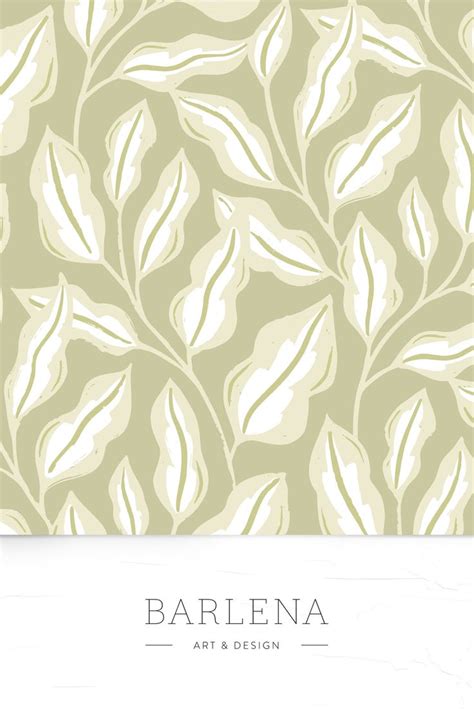 Overgrown Modern Trailing Leaves Pattern By Barlena Seamless Repeat Vector Royalty Free Stock