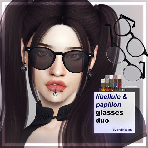 Libellule And Papillon Glasses Duo At Praline Sims Sims 4 Updates