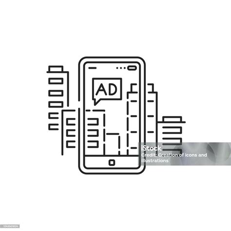 증강 현실 광고 블랙 라인 아이콘입니다 웹 페이지 모바일 앱 프로모션에 대한 픽토그램 Ui Ux Gui 디자인 요소입니다 편집 가능한 스트로크 0명에 대한 스톡 벡터 아트