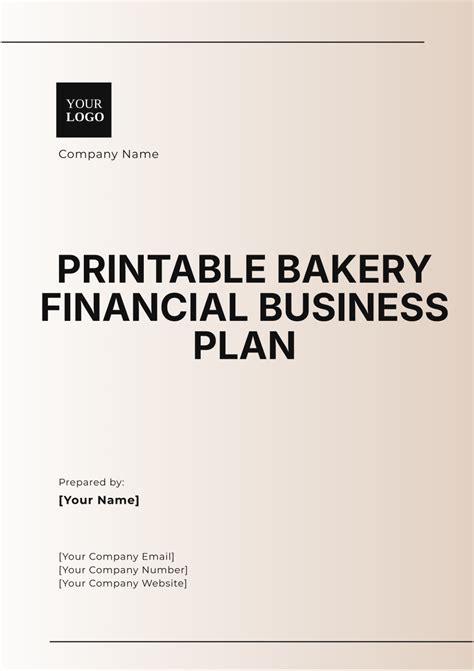 Free Printable Bakery Financial Business Plan Template To Edit Online