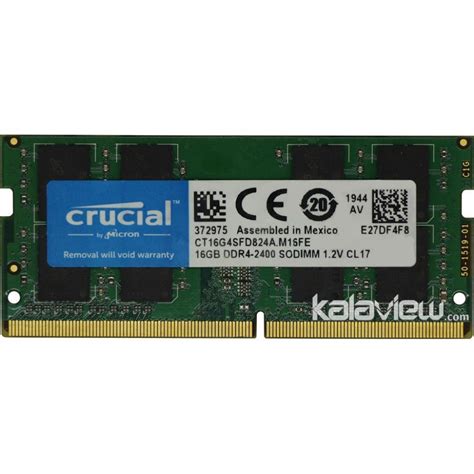 مشخصات، قیمت و خرید رم لپ تاپ کروشیال 16gb مدل Ddr4 باس 2400mhz 19200 مکزیک Ct16g4sfd824a M16fe