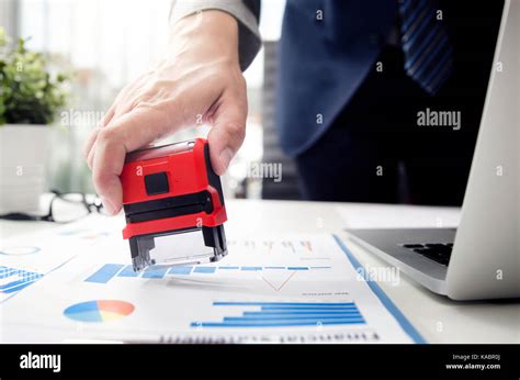 Businessman Analyst Working With Graph Chart And Stamp Business Strategy Finance Statement