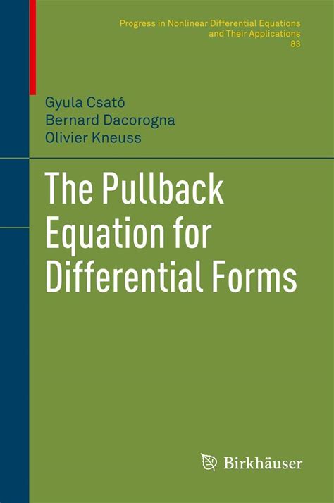 the pullback equation for differential forms progress in nonlinear