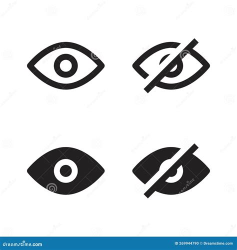 3d See And Unsee Icons Hide And Show Invisibility Concept No View