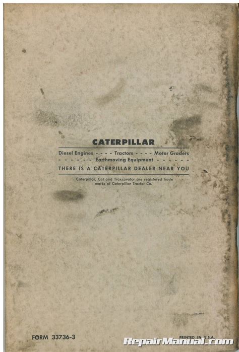 Used Caterpillar D7 Tractor Operators Maintenance Manual 33736 3