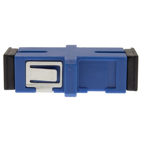 Adapter Sc Upc Simplex Singlemode Os2 Fiber Optic With Flange Blue