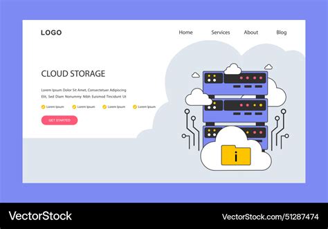 Cloud Storage Virtual Data Servers And Secure Vector Image