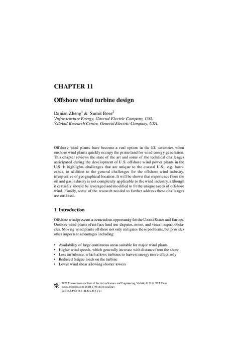 Pdf Chapter 11 Offshore Wind Turbine Design