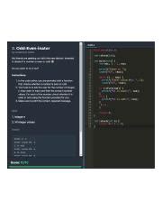 Codechum Functions Quiz Question Main C Odd Even Inator Include Stdio H By