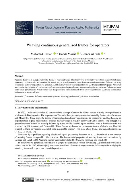 PDF Weaving Continuous Generalized Frames For Operators