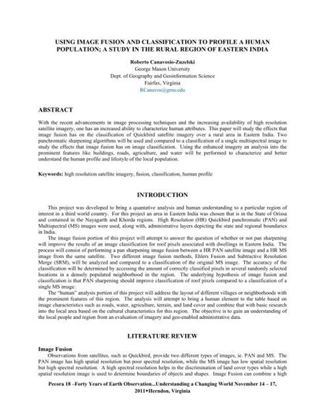 Using Image Fusion And Classification To Profile A Human Asprs