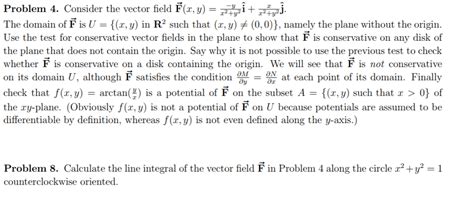 Solved Problem Consider The Vector Field F X Y J The Chegg