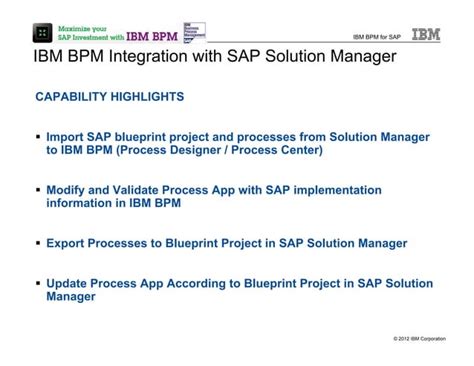 Ibm Bpm Integration With Sap Solution Manager Capability And Benefits Ppt