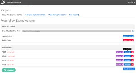 Manage Environments Featureflow Docs