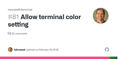 Allow Terminal Color Setting · Issue 81 · Microsoftterminal · Github