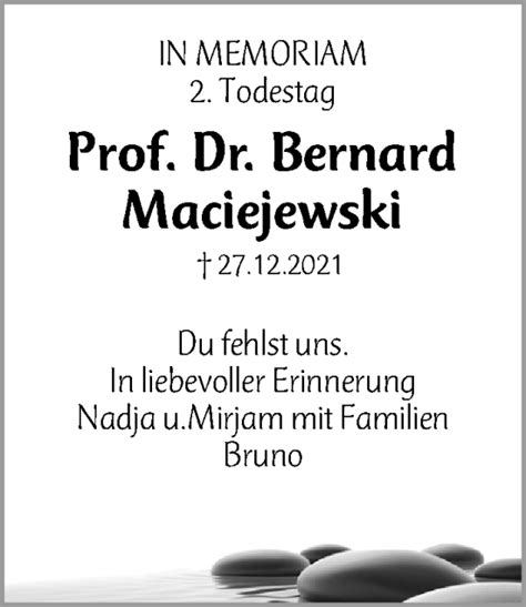 Traueranzeigen Von Bernard Maciejewski Trauernnde