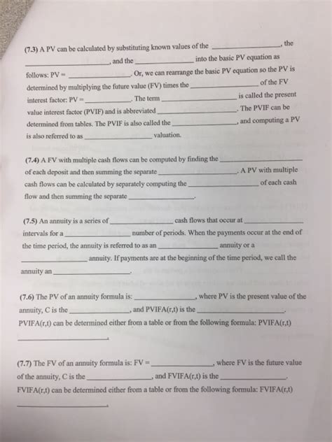Solved A PV Can Be Calculated By Substituting Known Chegg Com