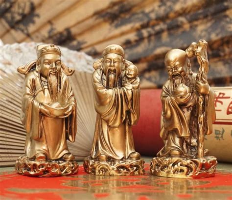 Фу лу шоу набір із трьох під бронзу — ціна 696 грн у каталозі Статуетки Купити товари для дому