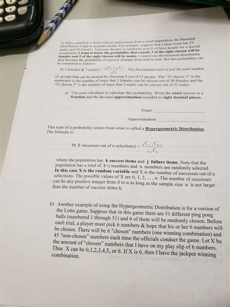 Solved When Sampling Is Done Without Replacement From A Chegg Com