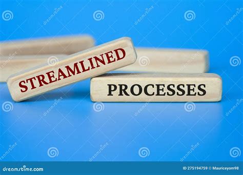 Streamlined Process Text On Wooden Blocks Business Culture And Operational Excellence Concept