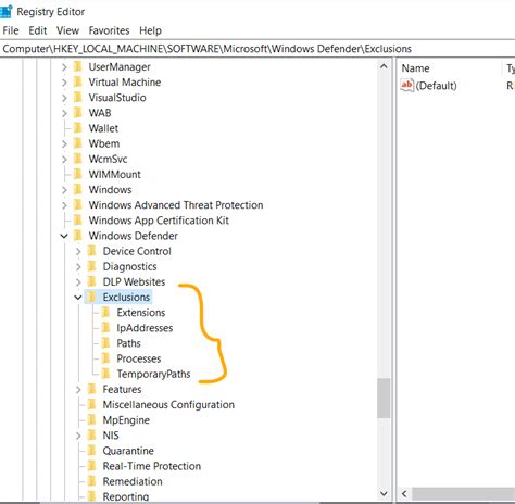 how to audit registry keys related to windows defender s exclusions