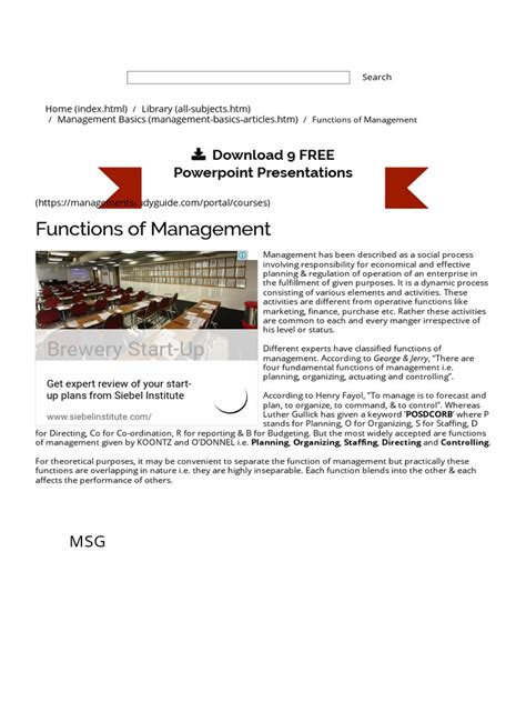 Functions Of Management Planning Organizing Staffing Directing And Controlling Pdf Goal