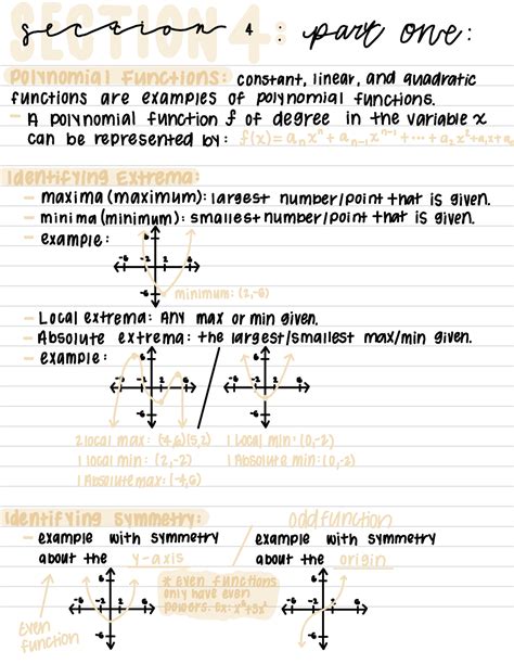 Section 4 Section Part One Polynomial Functions Constant Linear And Quadratic