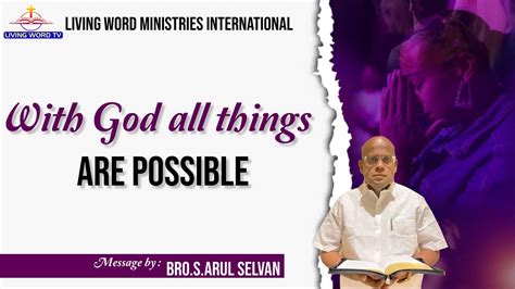 Todays Promise Word 03 05 2024 With God All Things Are Possible Bro S Arul Selvan YouTube