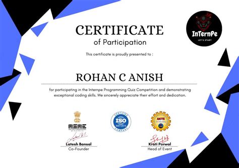 Rohan C Anish On Linkedin Programming Codingachievement Internpe Techskills Coding
