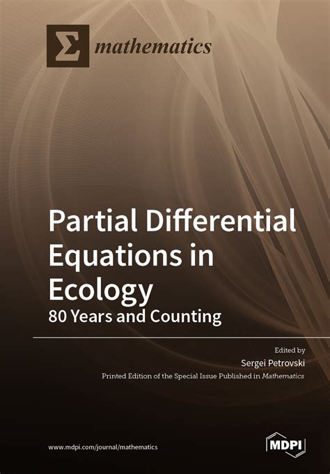 Partial Differential Equations In Ecology Mdpi Books