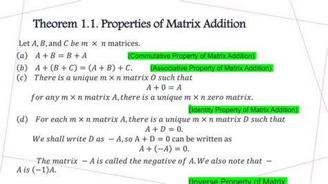 Algebraic Properties Of Matrix Operations Pptx Programming
