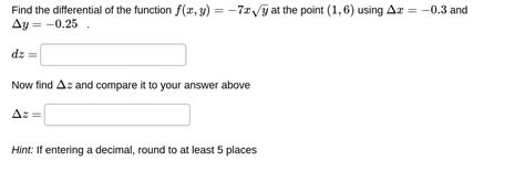 solved find the differential of the function f x y −7xy at