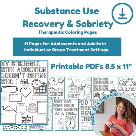 Addiction Recovery Coloring Pages Relapse Prevention Digital Download