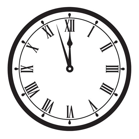 Minimalist Black And White Silhouette Of A Clock Face Design Featuring