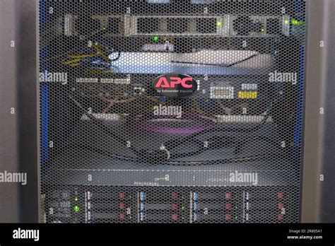 The Datacenter Is Equipped With Advanced Server Hardware Apc Cabinet Moscow Russia September