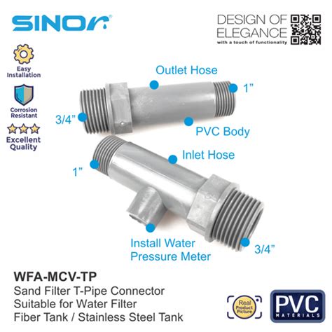 Sinor WFA MCV TP Sand Filter T Pipe Connector SINOR