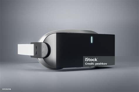 광고의 빈 모의 장소로 추상적인 흐릿한 배경에 추상적 인 가상 현실 안경을 닫습니다 헤드셋 및 가젯 개념 3d 렌더링 안경에 대한 스톡 사진 및 기타 이미지 Istock