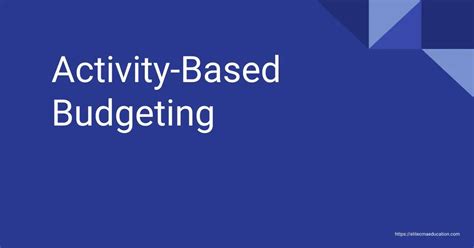 Activity Based Budgeting Cma Usa Study