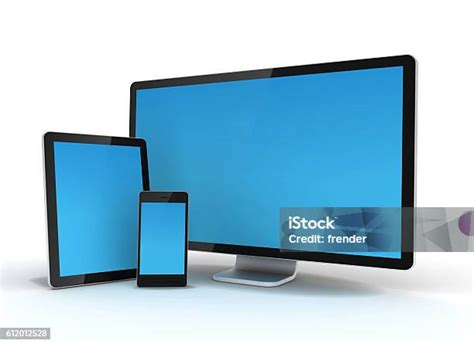 컴퓨터 모니터 태블릿 Pc 및 휴대 전화 3d 일러스트 휴대용 통신 기기에 대한 스톡 사진 및 기타 이미지 휴대용 통신 기기 0명 Lcd Istock