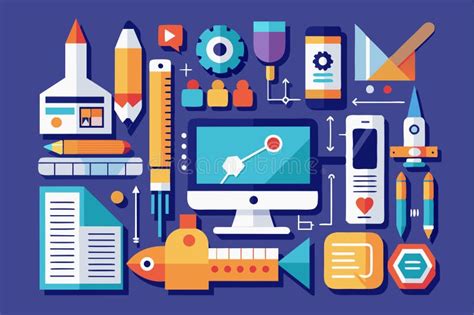 This Vibrant Workspace Showcases A Variety Of Customizable Design Tools