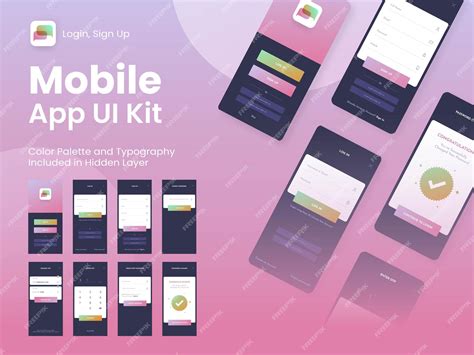 계정 로그인을 포함하여 다른 로그인 화면이 있는 모바일 앱 Ui Ux Gui 레이아웃 및 응답 웹 사이트 와이어프레임용 잠금