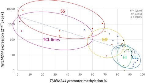 Correlation Between Promoter Dna Methylation And Tmem244 Expression In Download Scientific