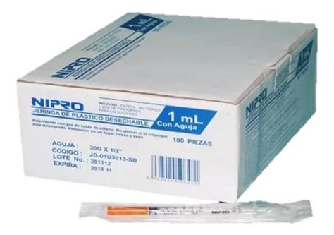 Jeringa De Insulina Nipro 1 Ml Con Aguja 30gx13mm Caja 100u Envío Gratis