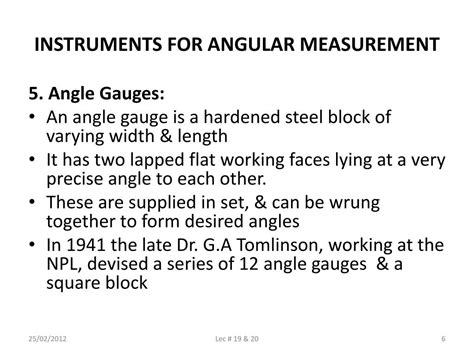 Ppt Instruments For Angular Measurement Powerpoint Presentation Free