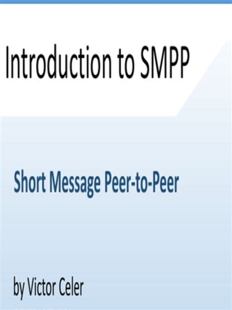 introduction to smpp pdf telecommunications standards mobile